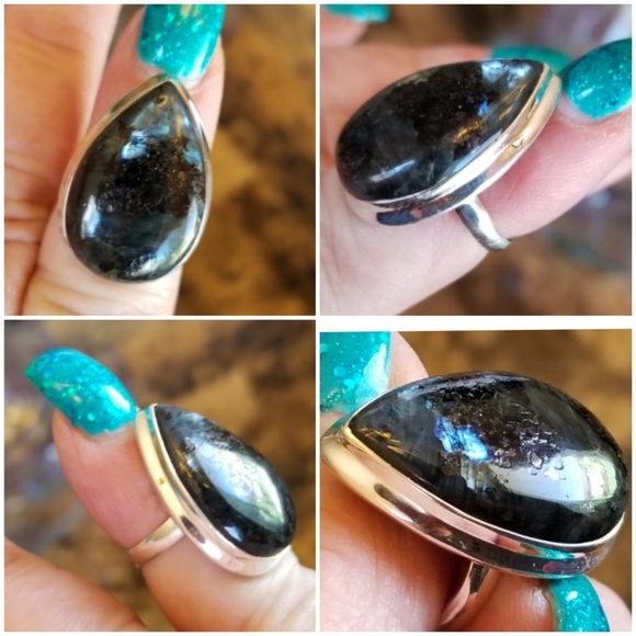 Jewelry | Genuine 12ct Larkvite Black Moonstone Ring 4 | Poshmark